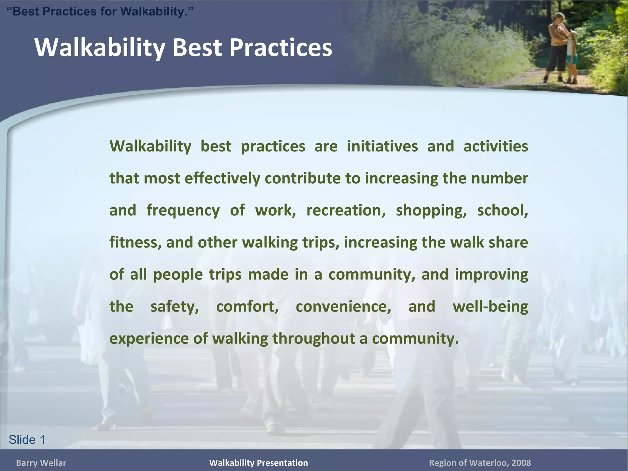 Best Practices for Walkability | PPT