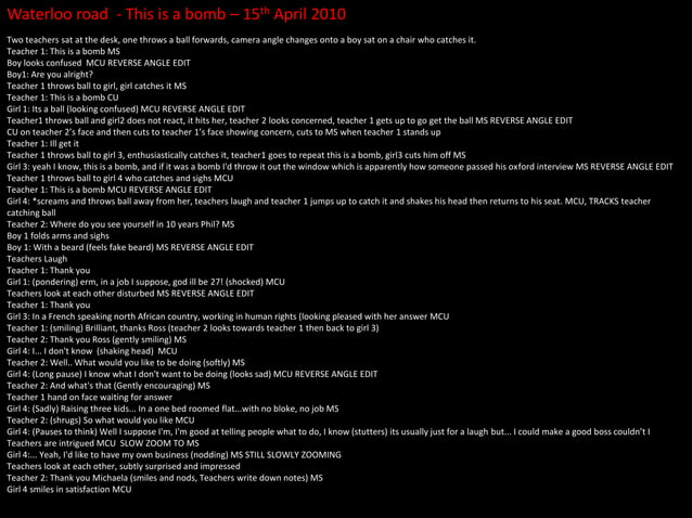 Waterloo road script | PPTX