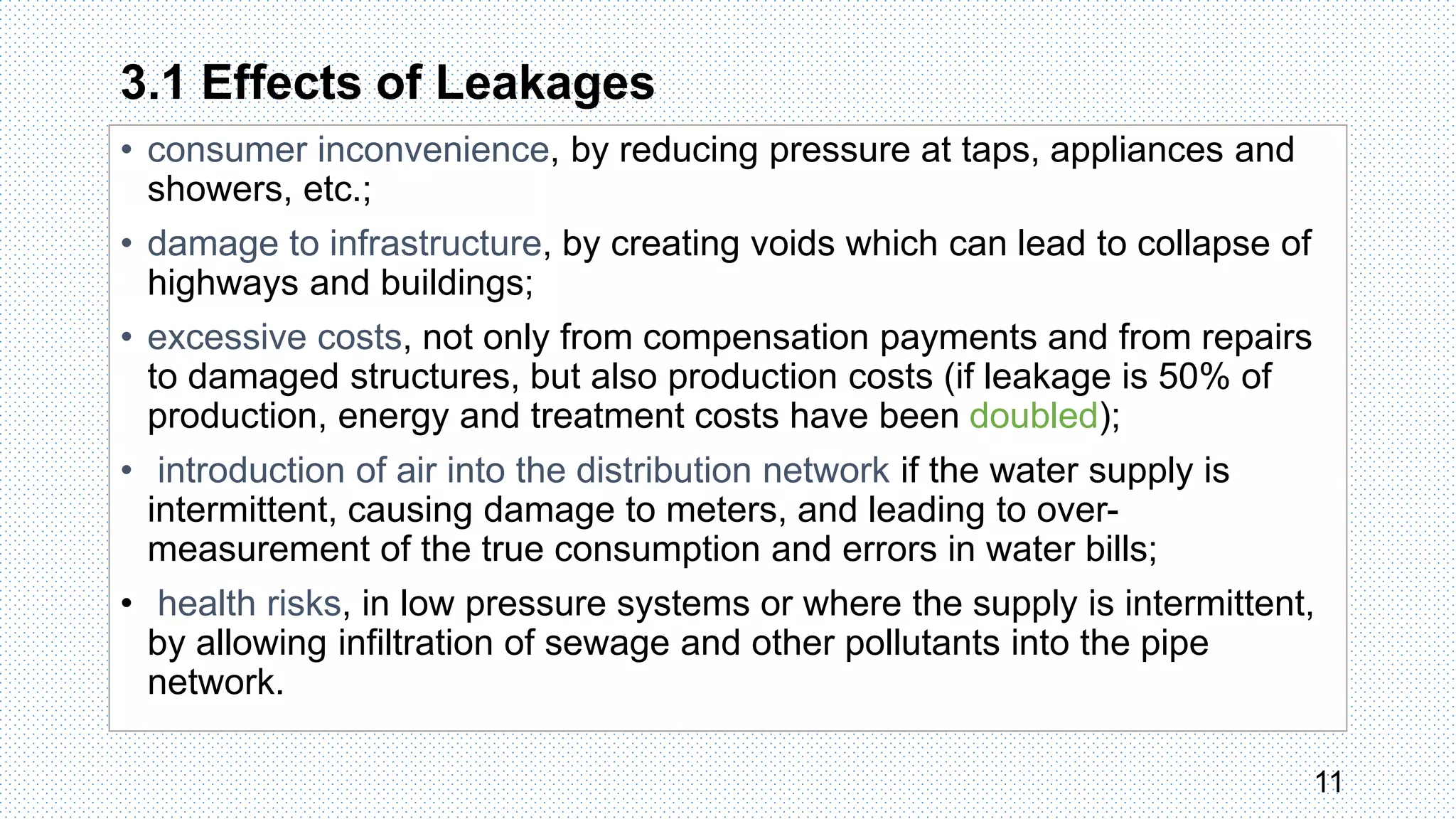 Water loss detection and management | PPTX