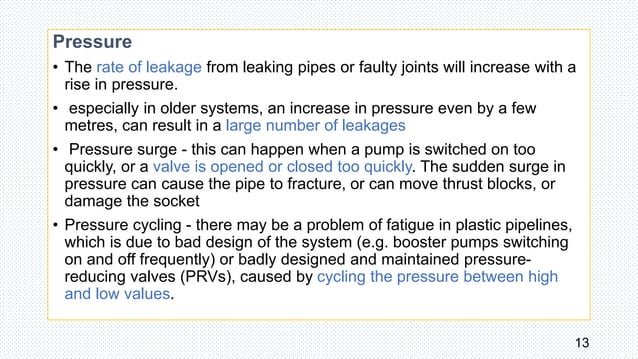 Water loss detection and management | PPTX | Water Services | Home ...