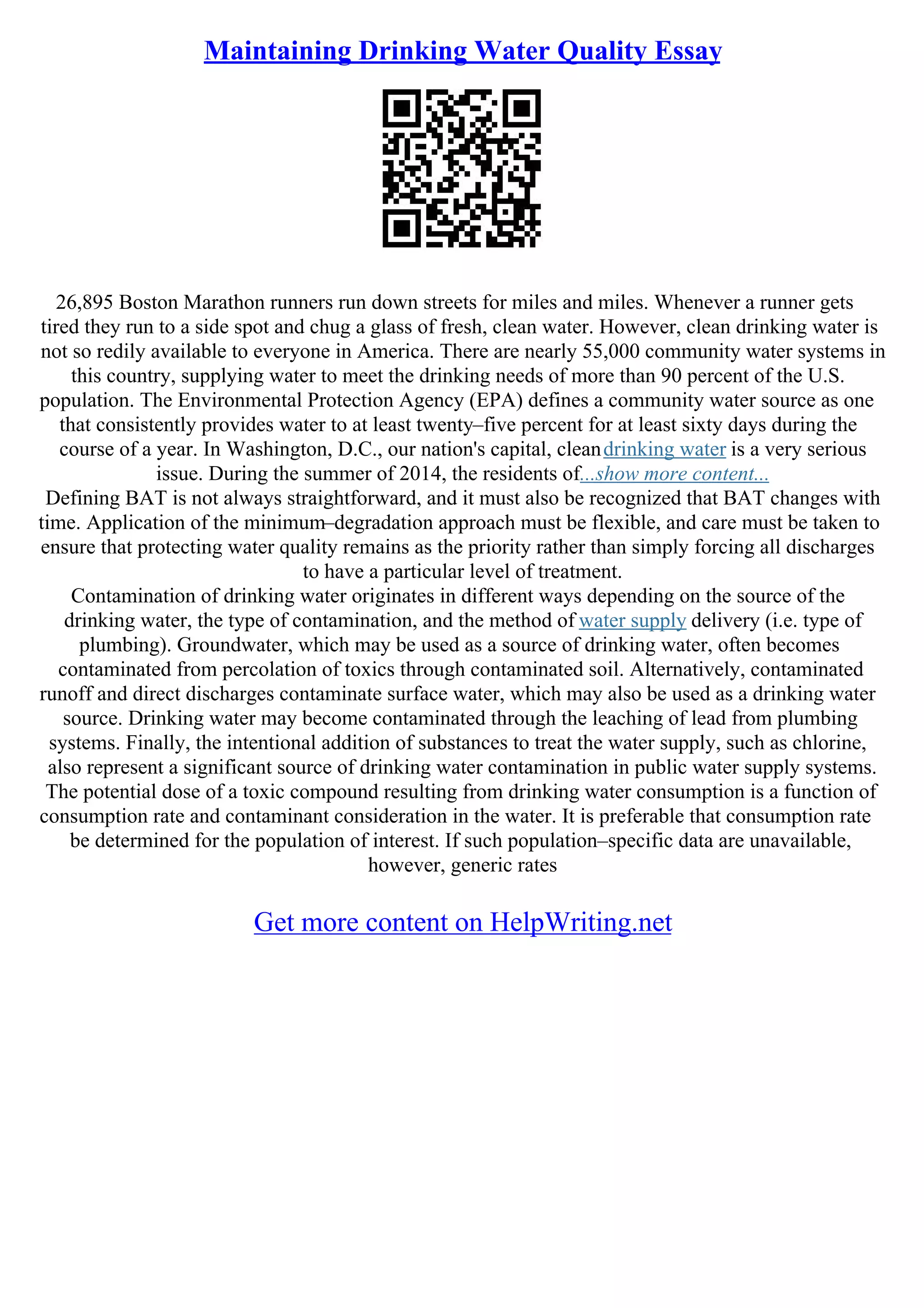 Water Management Essay | PDF