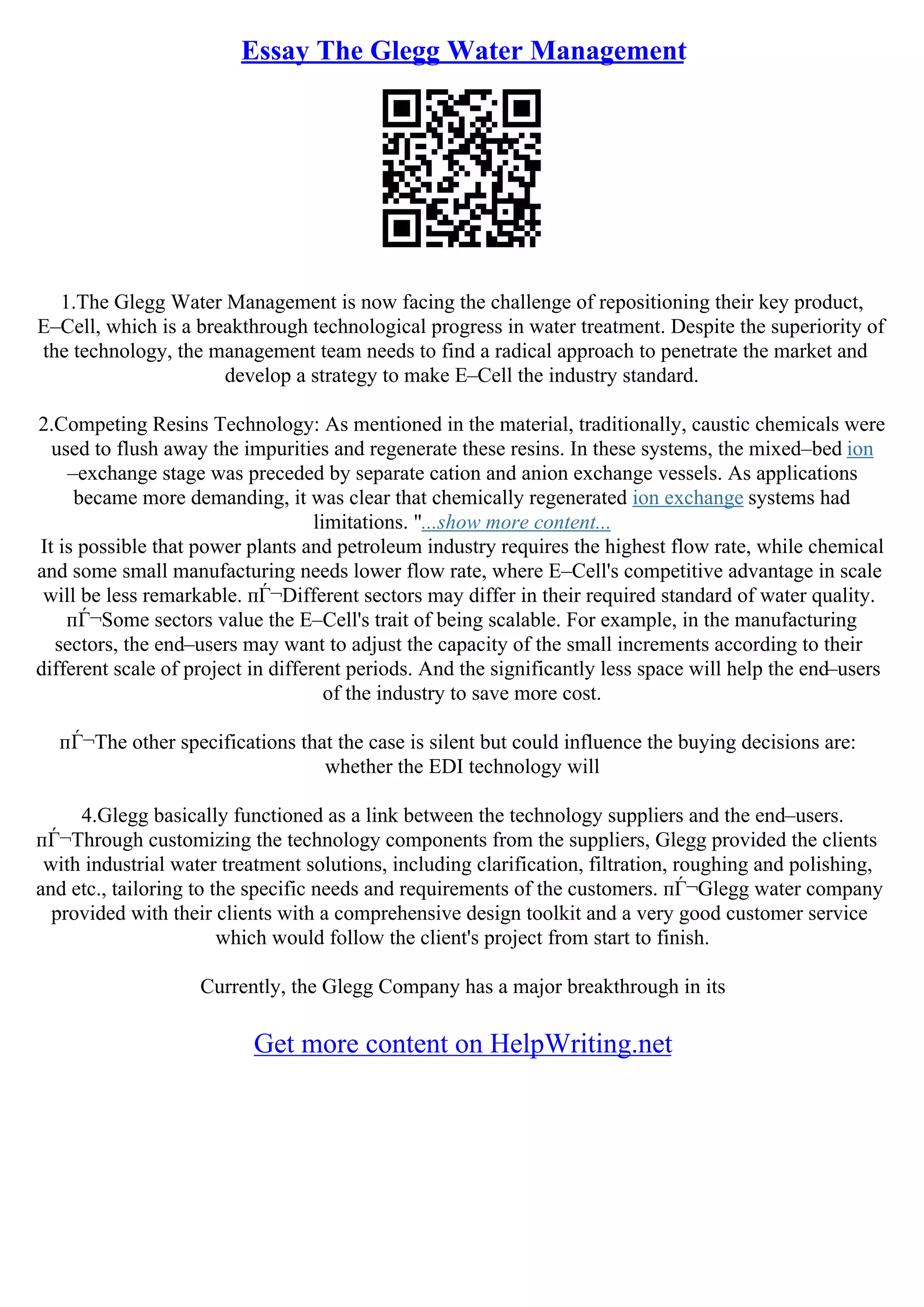 Water Management Essay | PDF