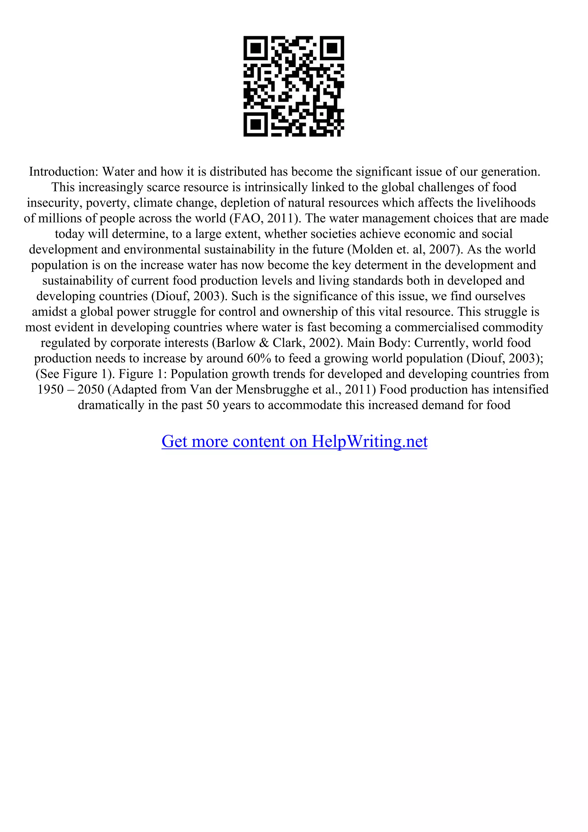 Water Management Essay | PDF