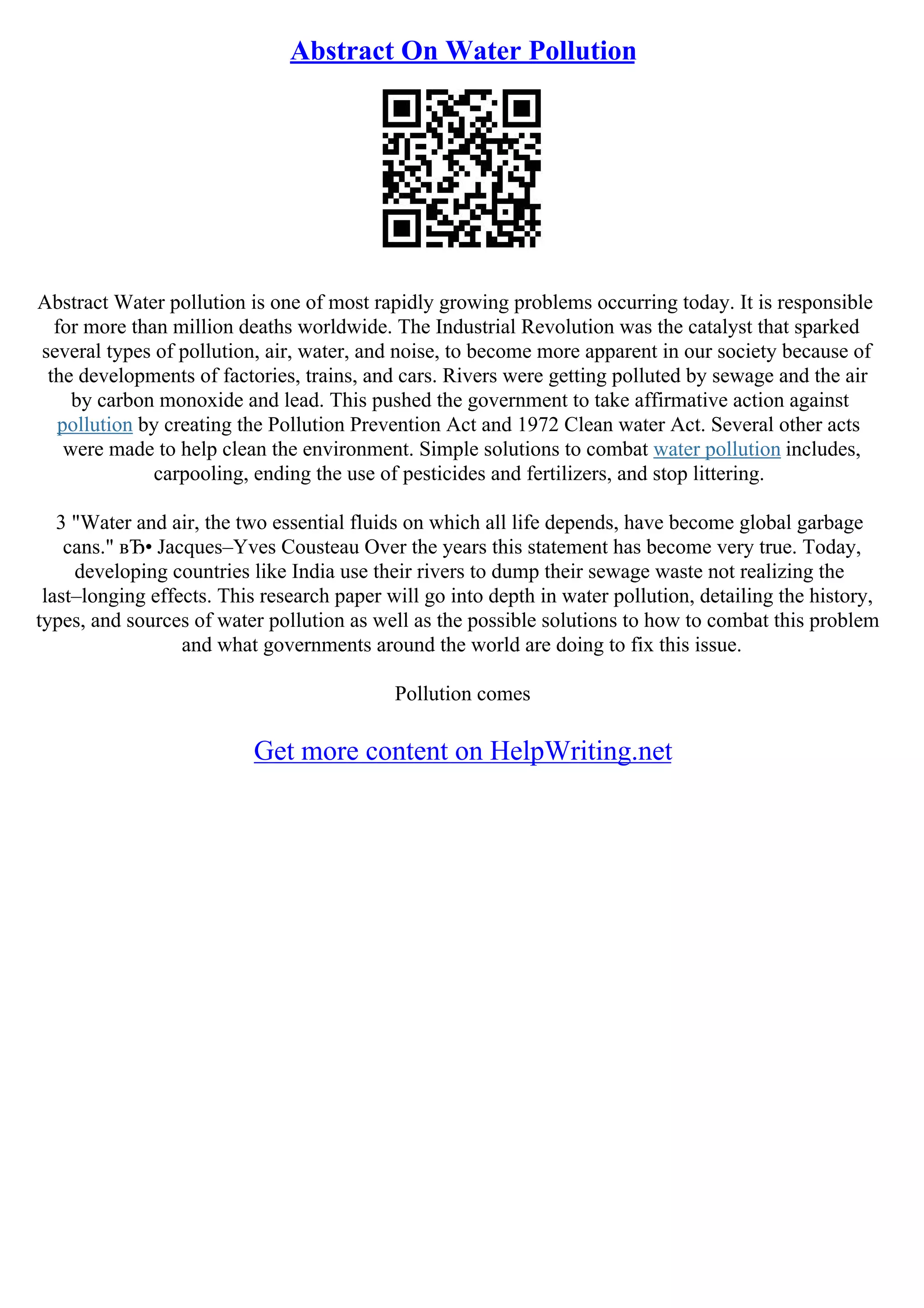 Water Management Essay | PDF