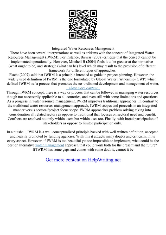 Water Management Essay | PDF