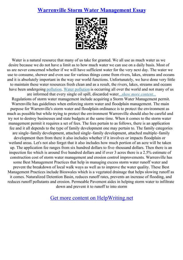 Water Management Essay | PDF