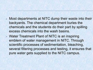 Water management in NITC | PPTX