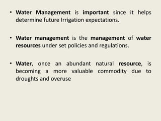 Water management practices | PPTX