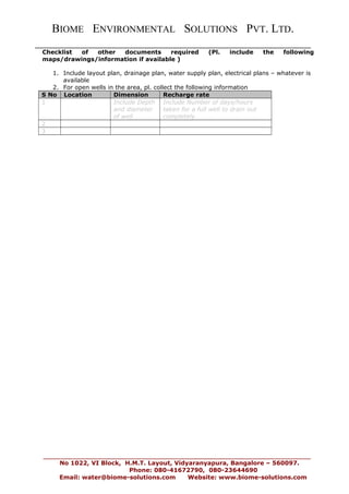 Water management questionnaire for apartments | DOC