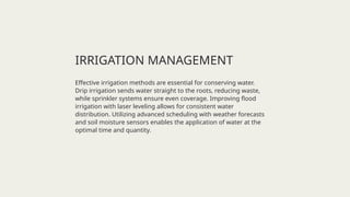 Water Management Strategies in Agriculture | PPTX