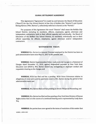 Settlement between Crystal Barton and Buffalo Public Schools | PDF
