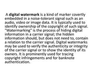 Watermarking | PPTX | Web Development | Internet
