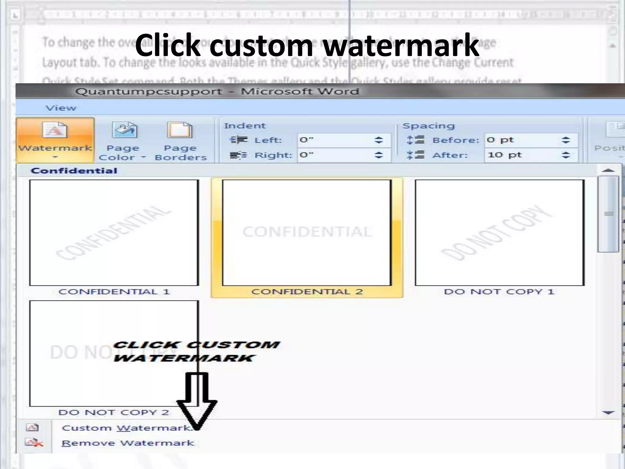 How to Watermark in ms word document | PPTX | Desktop Publishing ...