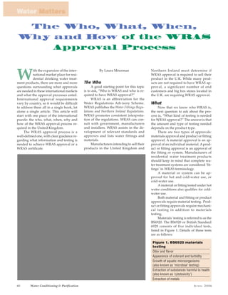 Water Matters - Who, What, Why, When & How of WRAS Approval | PDF