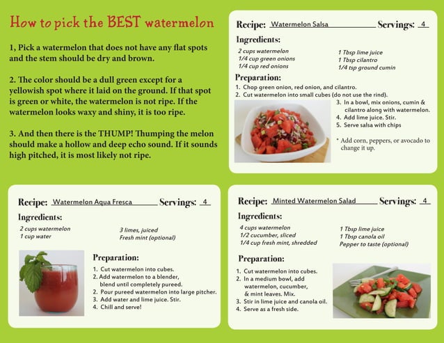 Watermelon Facts Brochure | PPT