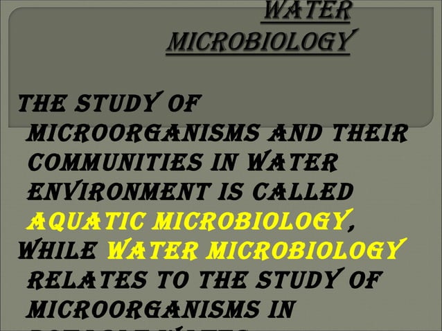 Water microbiology | PPT