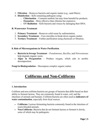 Water Microbiology for B.Sc. Botany & Biotechnology SEM-3 students | PDF