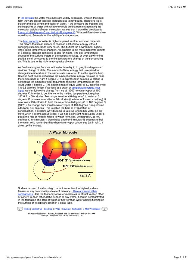 Water molecule | PDF