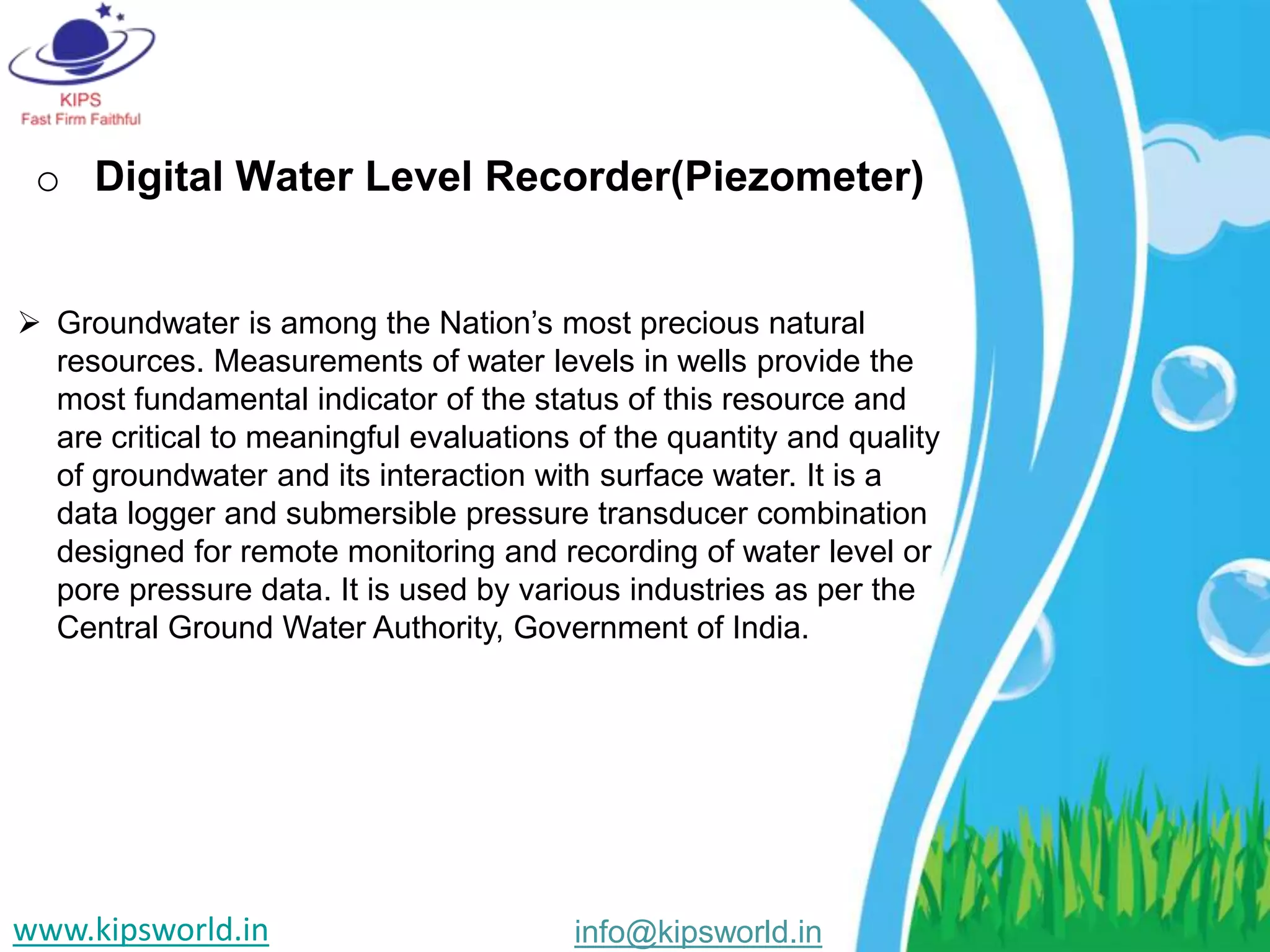 Water monitoring instruments | PPT