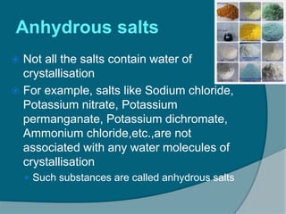 Water of Crystallisation | PPTX