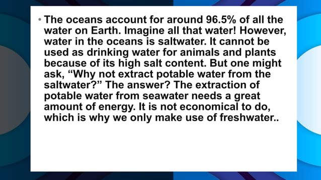 Water on earth | PPTX | Geography | Science