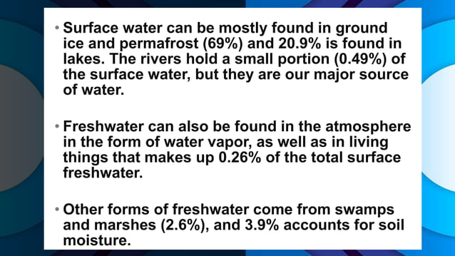 Water on earth | PPTX | Geography | Science