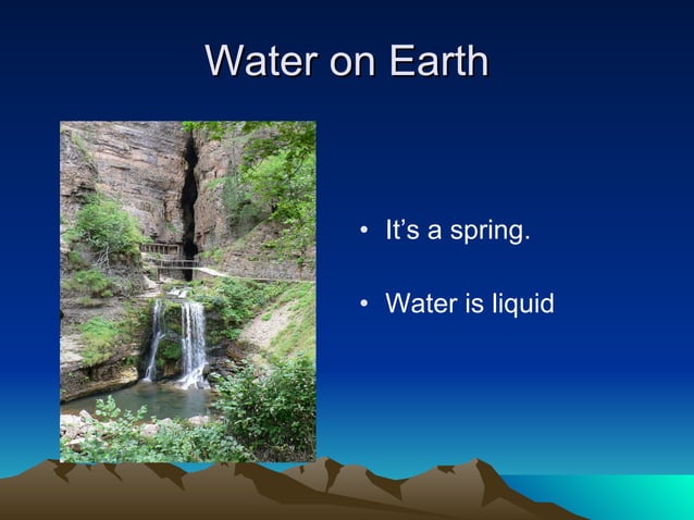 Water on earth 1 | PPT | Chemistry | Science