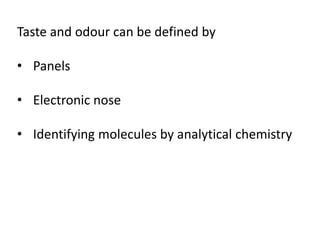 Water organoleptic characteristics | PPTX