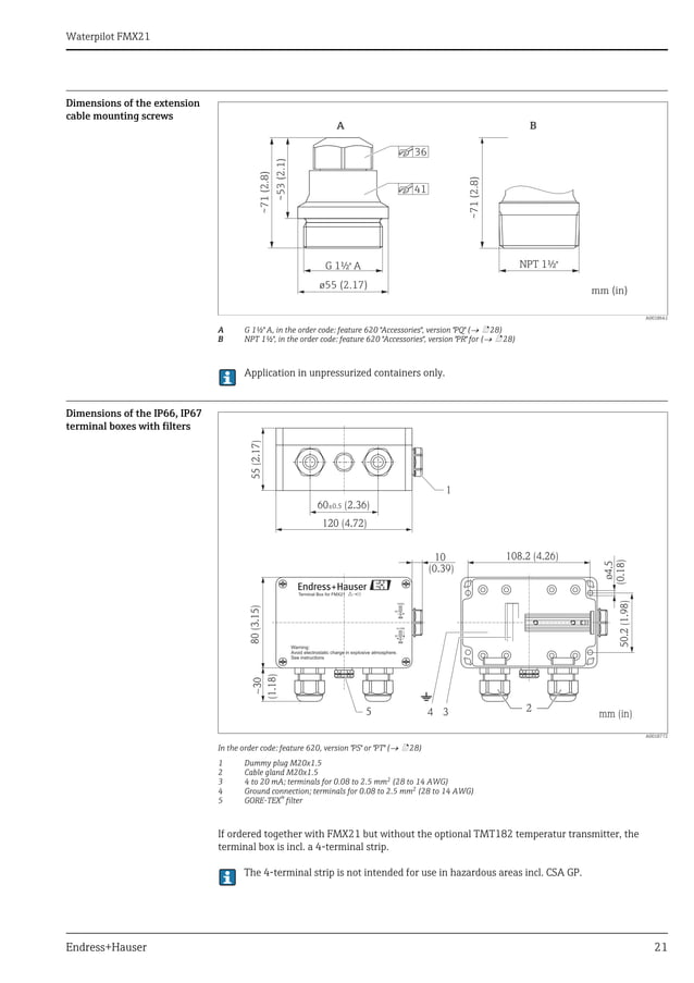 Waterpilot fmx21 endress+hauser datasheet-level transmitter