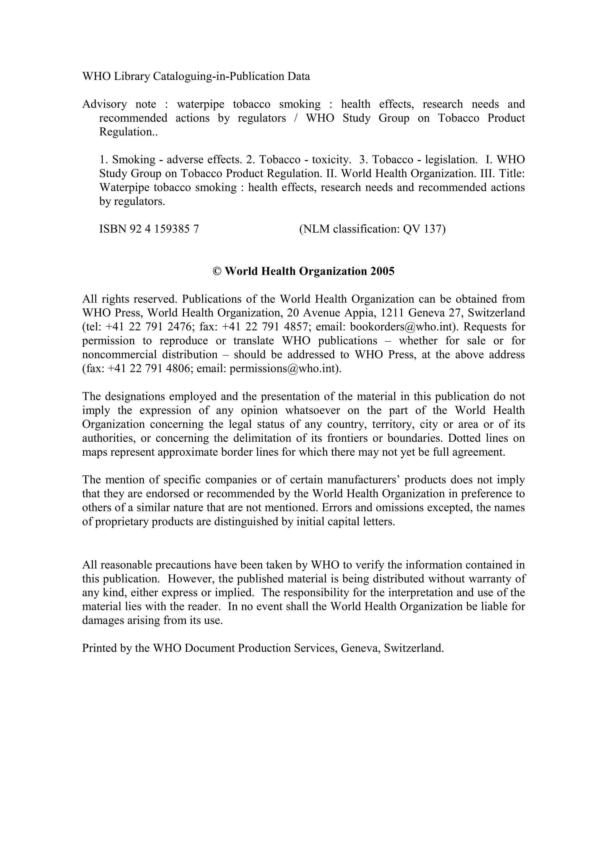 Waterpipe recommendation final | PDF