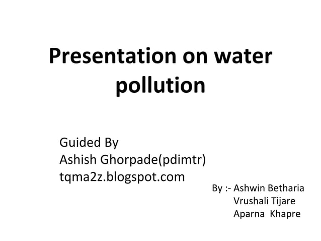 Water pollution | PPT