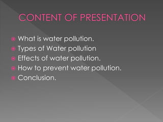 Water pollution | PPTX | Science