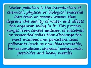 Water pollution | PPTX | Environmental Services Industry | Industries