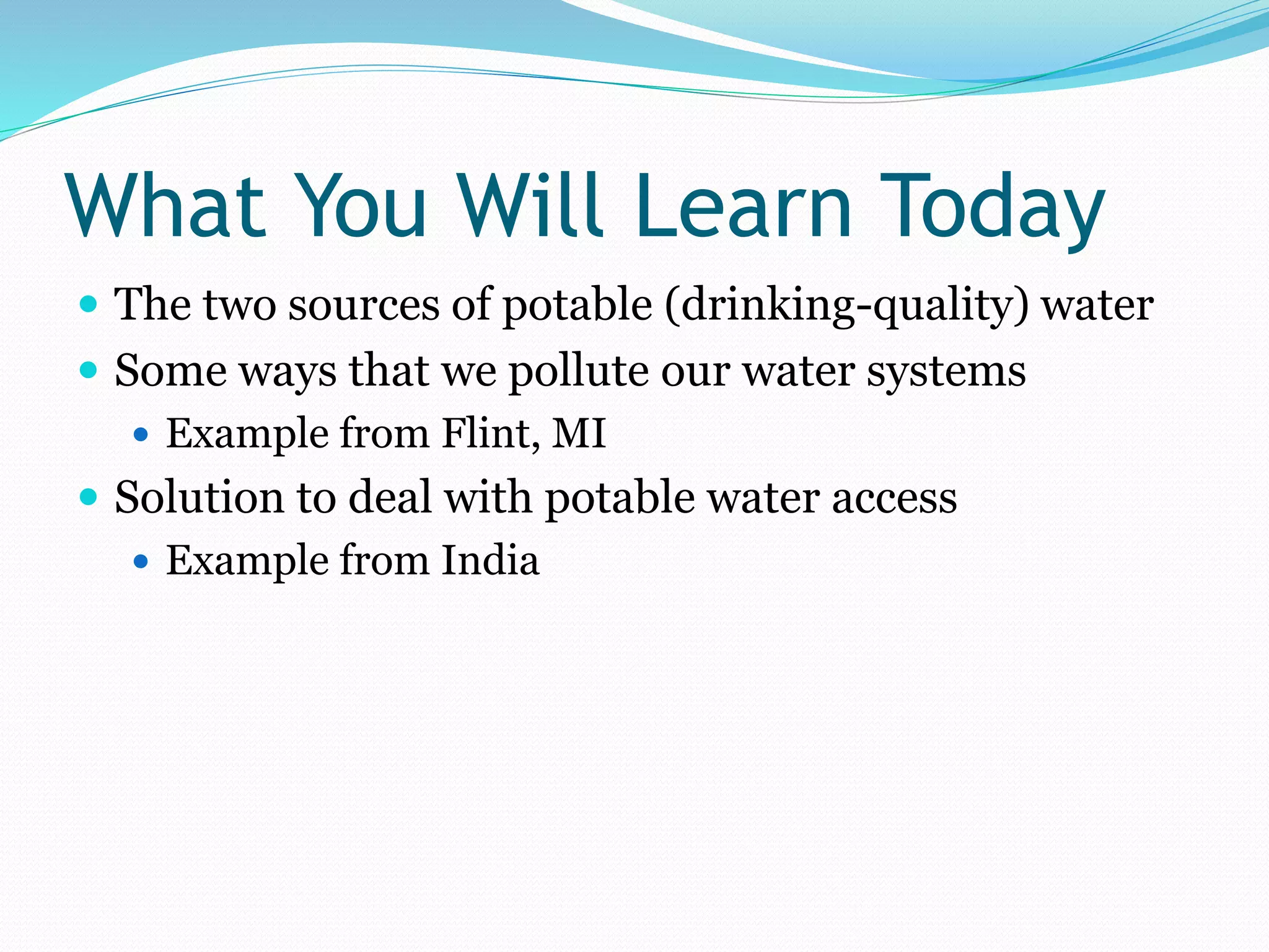 Potable Water: Sources, Problems, and Solutions | PPTX | Water Services ...