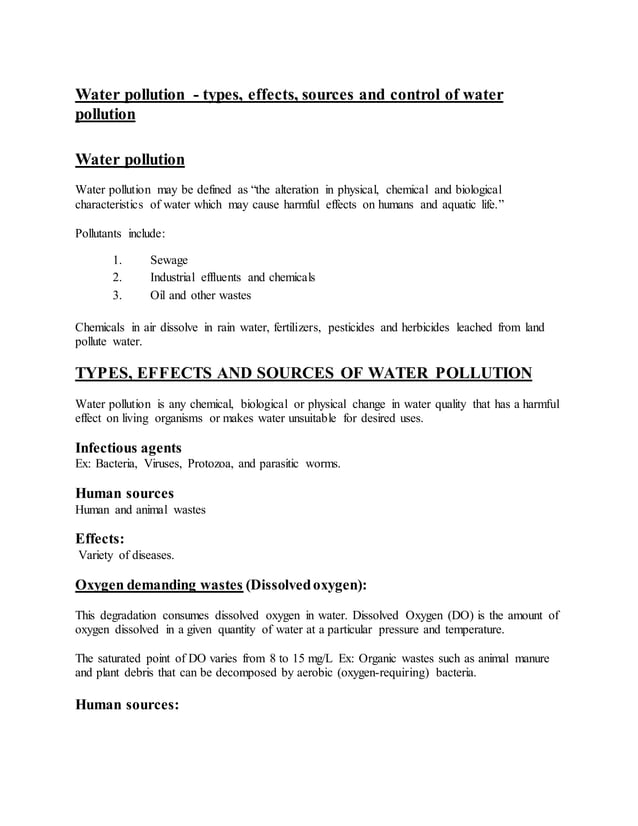 Water pollution | PDF
