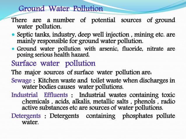 Water Pollution (Environmental Science) | PPTX | Indoor Environmental ...