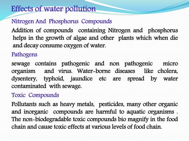 Water Pollution (Environmental Science) | PPTX | Indoor Environmental ...