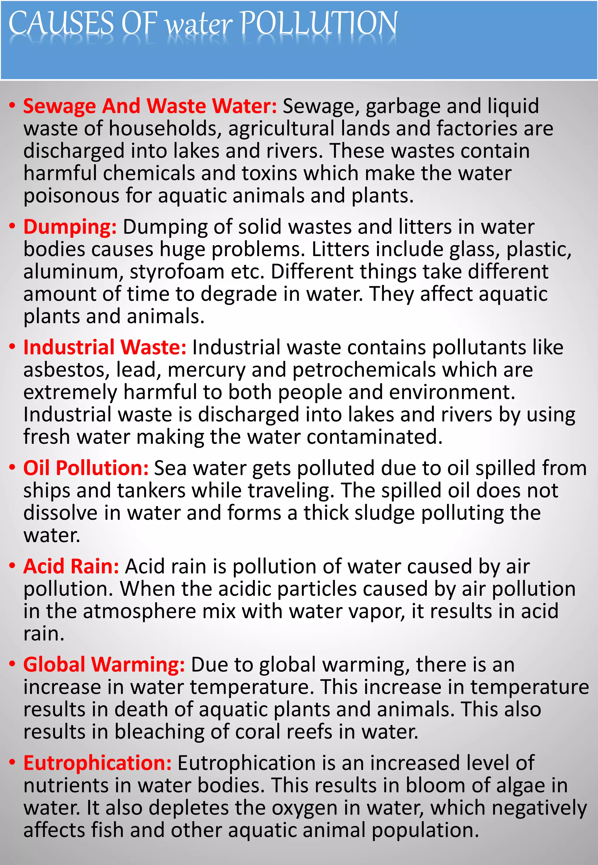 Water pollution ppt | PPTX