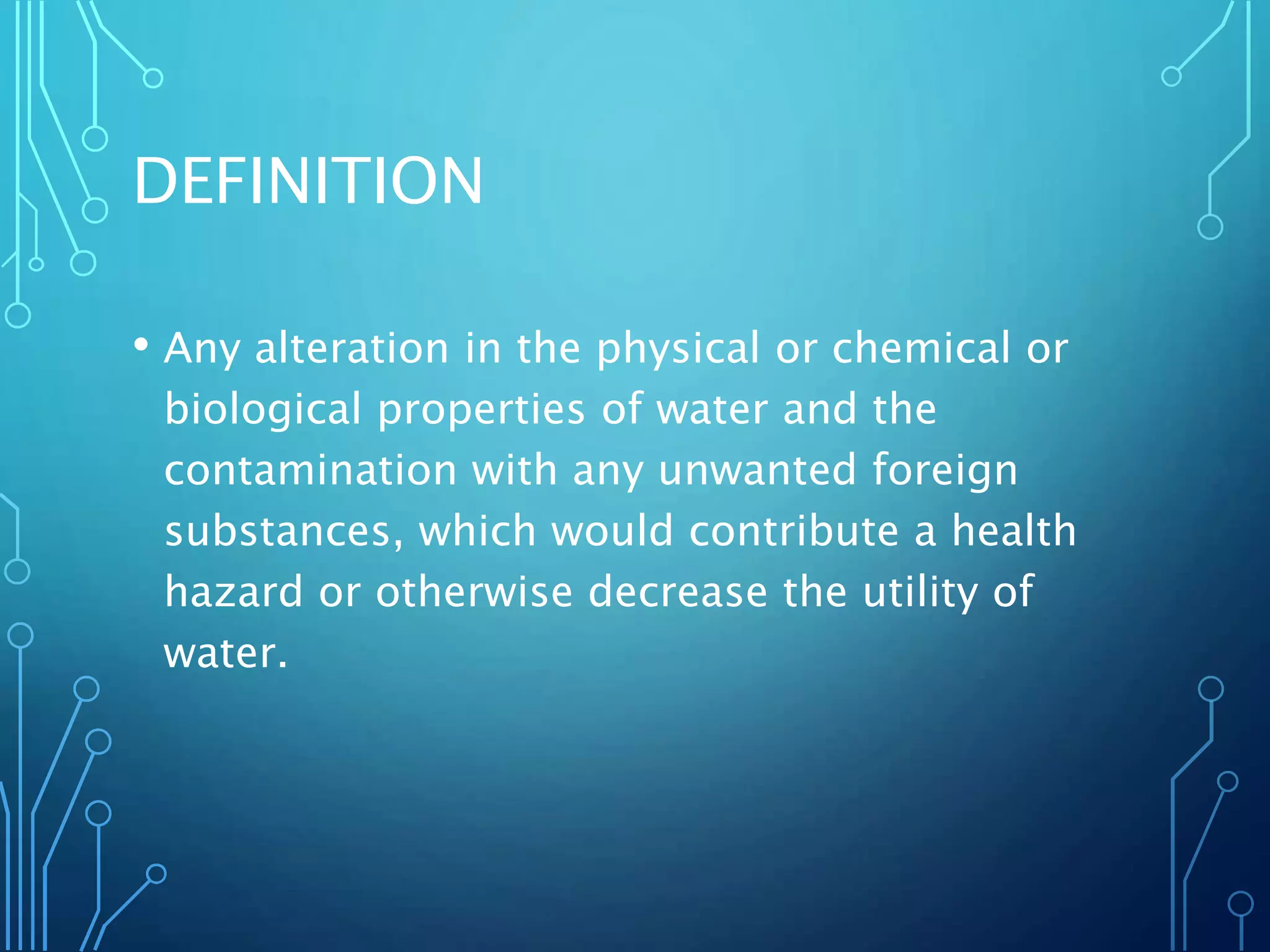 Water pollution and its effect on animal health | PPTX