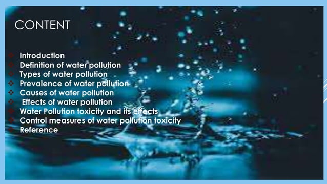 Water pollution and toxicology | PPT