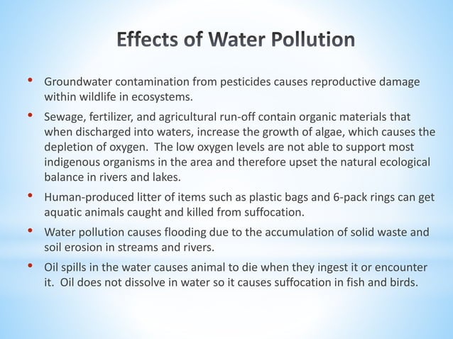 Water pollution causes and effects | PPTX | Indoor Environmental ...