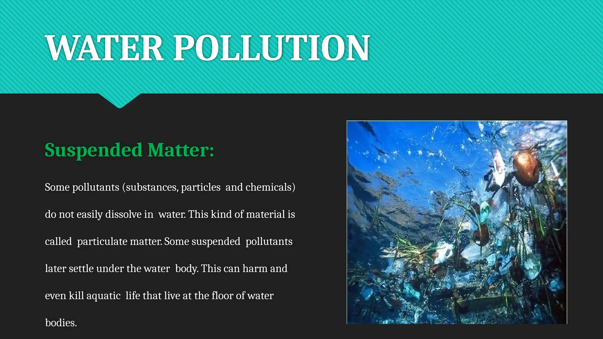 Water pollution is the contamination of water bodies (e.g. lakes ...