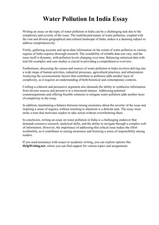 Water Pollution In India Essay.pdf