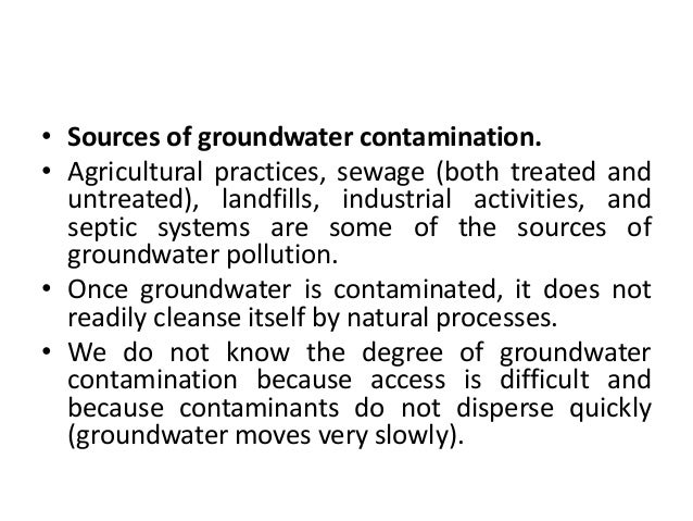 Water pollution, types