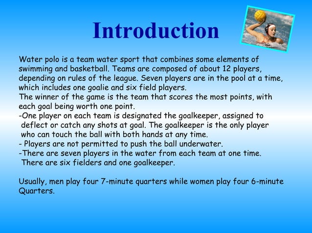 Waterpolo | PPT | Water Polo | Sports