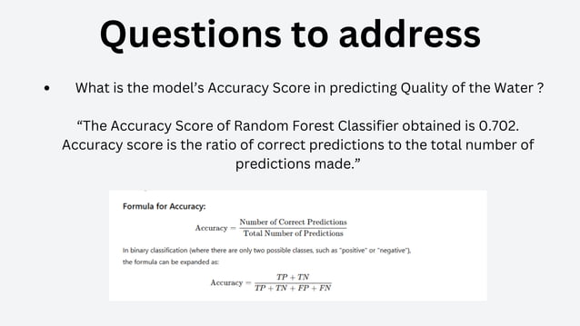 Water Potability: Ensuring Safe Drinking Water – A Project by Sejal | PDF | Technology Industry ...