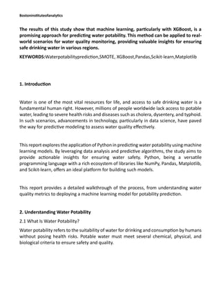 Water Potability Prediction: Ensuring Safe and Clean Water | PDF