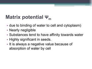 Water potential and its components | PPTX