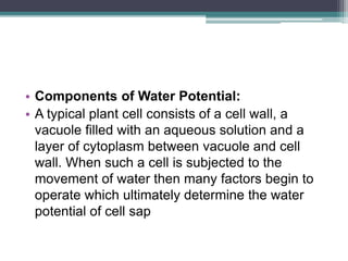 Water potential and its components | PPTX