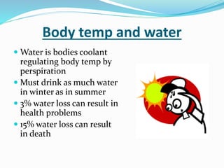 Water presentation, Advantages of drinking water, | PPTX